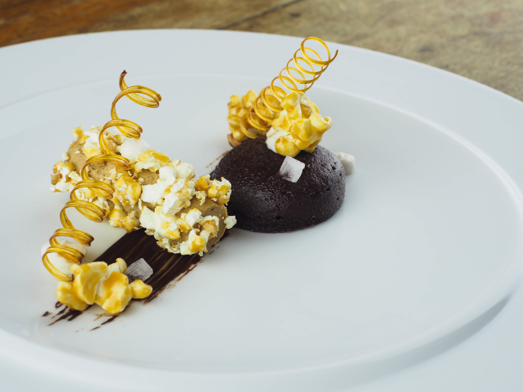 Chefs Recipe: Chocolate Fondant, Salted Caramel Popcorn and Caramel ...